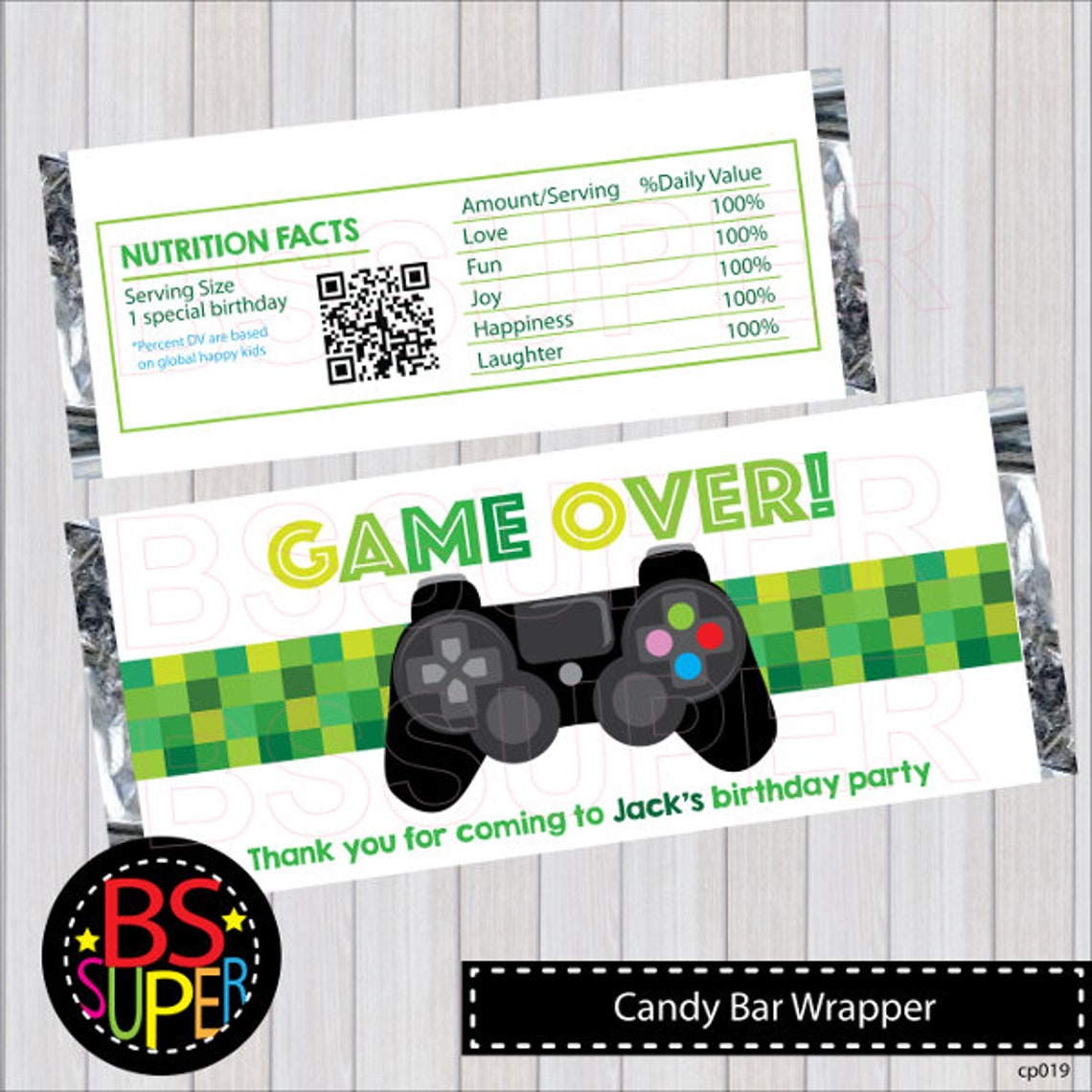 Video Game Party Candy Bar Wrapper Video Game Birthday Party - Etsy