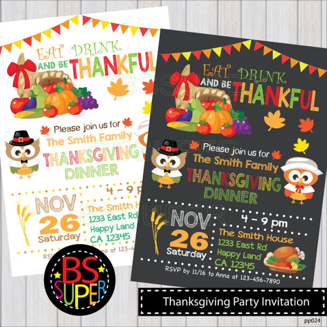 Thanksgiving Invitation Thanksgiving Party Thanksgiving - Etsy