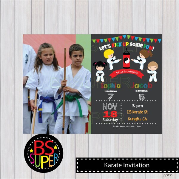KARATE Invitation Karate Birthday Party invitation Karate | Etsy
