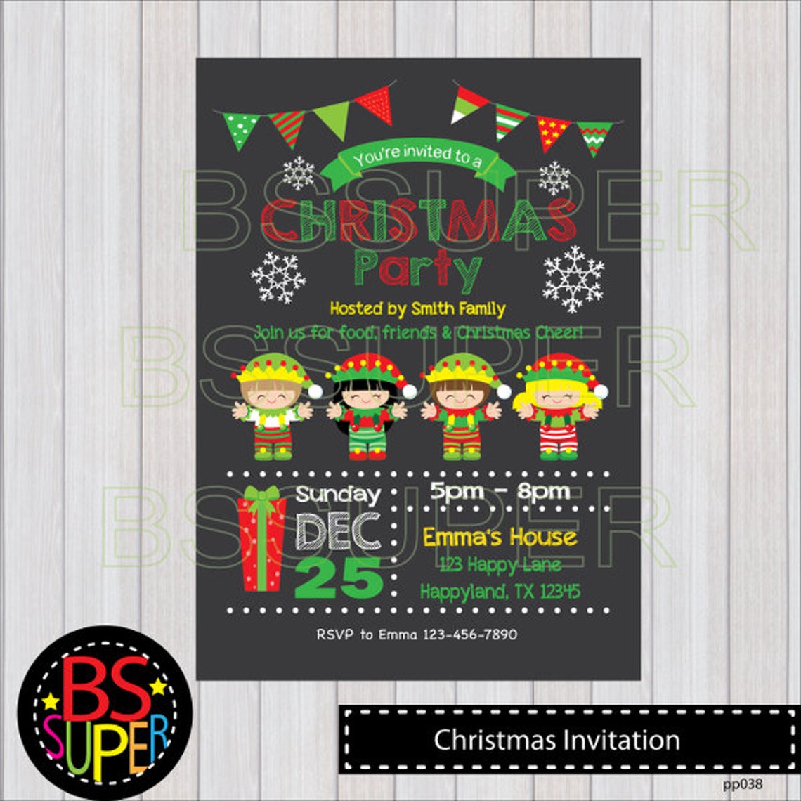 CHRISTMAS PARTY Invitation Christmas Invitations Holiday - Etsy