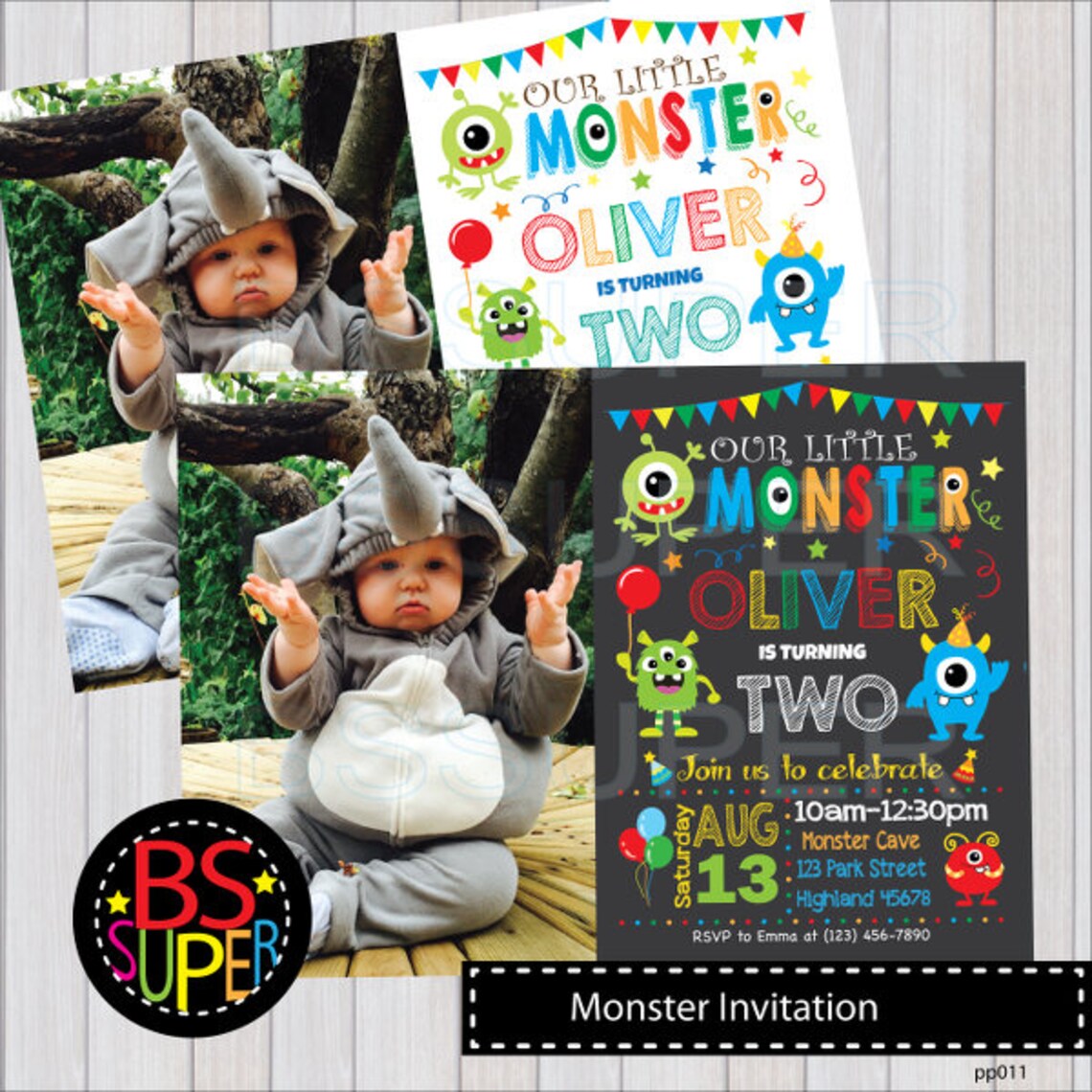 Monster Birthday Invitation Little Monster Birthday Party - Etsy