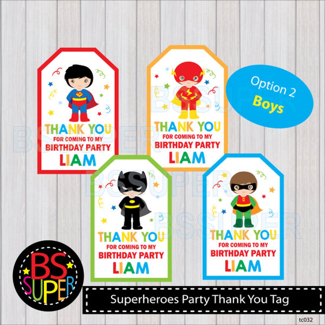 Superhero Party Favor Tags Superheroes Birthday Favor Tags | Etsy