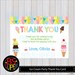 Ice Cream Party Thank You Card - Etsy