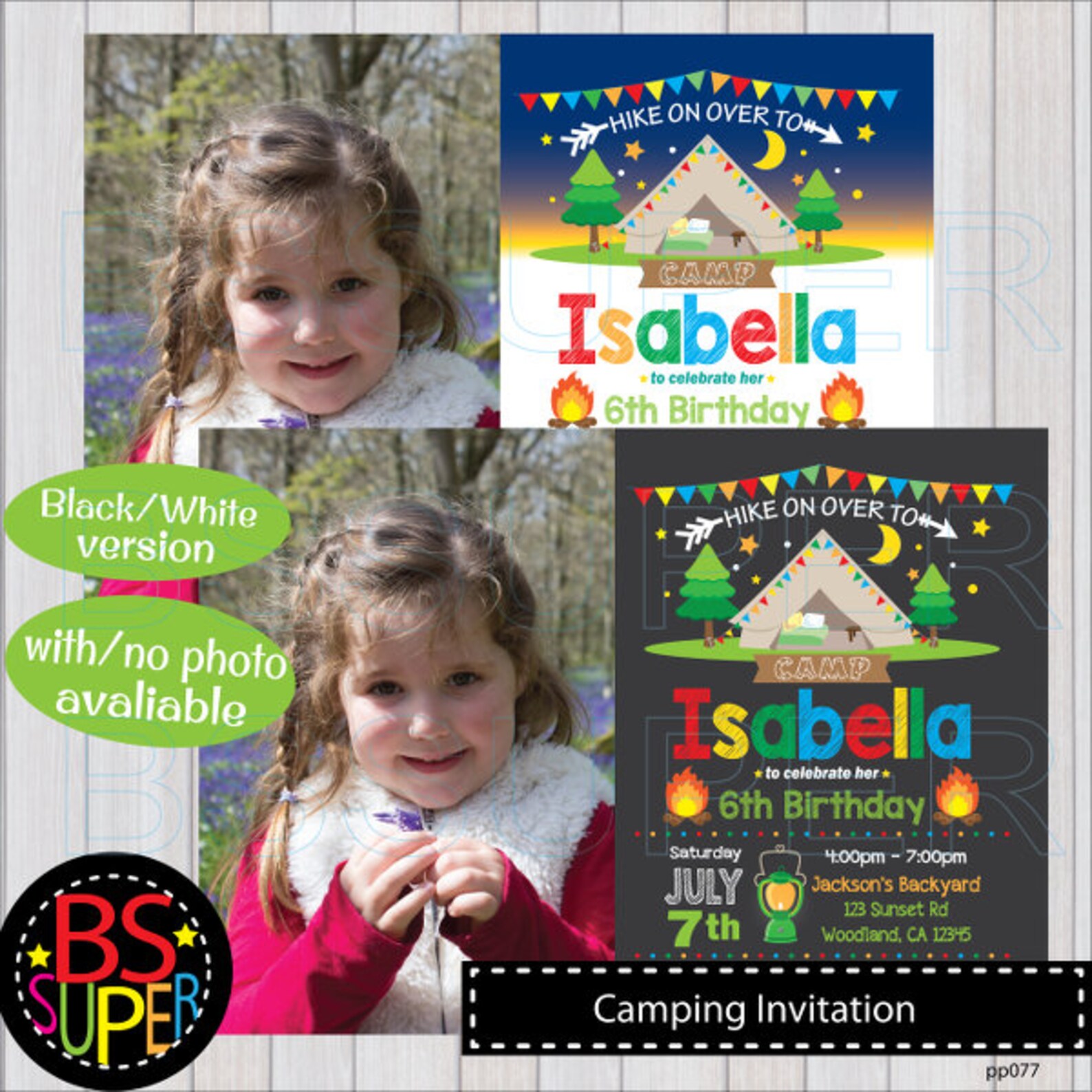 Camping Invitation Camping Birthday Invitation Glamping | Etsy