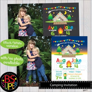 Camping Invitation Camping Birthday Invitation Glamping - Etsy