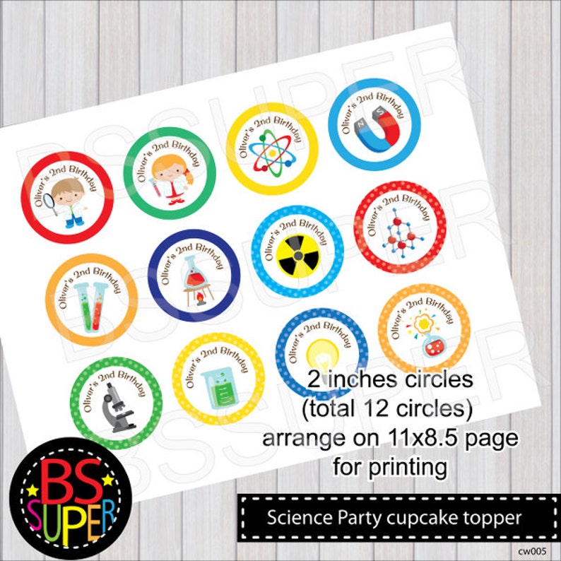 Science Party Cupcake Topper Mad Scientist Cake Topper - Etsy