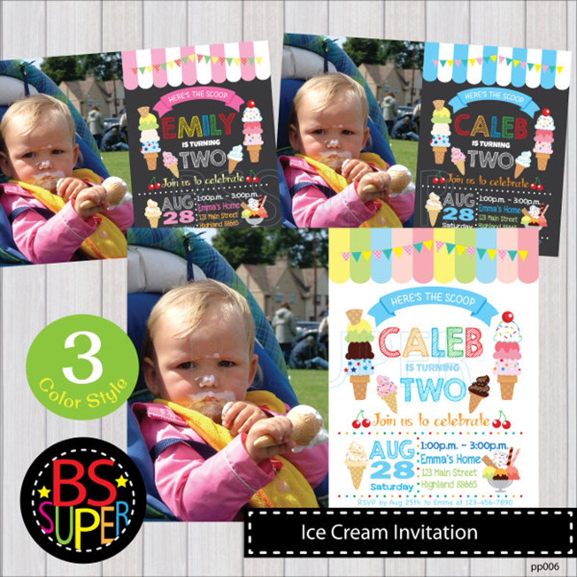 Ice Cream Invitation Ice Cream Party Invitation Ice Cream - Etsy