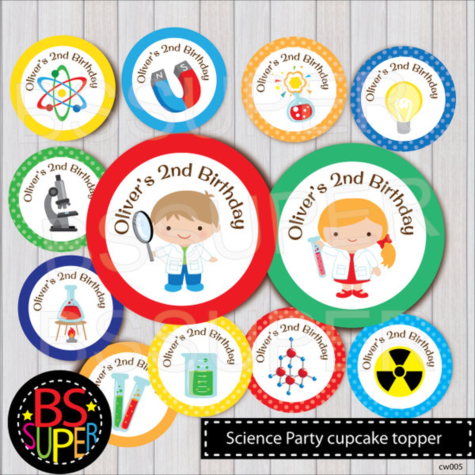 Science Party Cupcake Topper Mad Scientist Cake Topper | Etsy