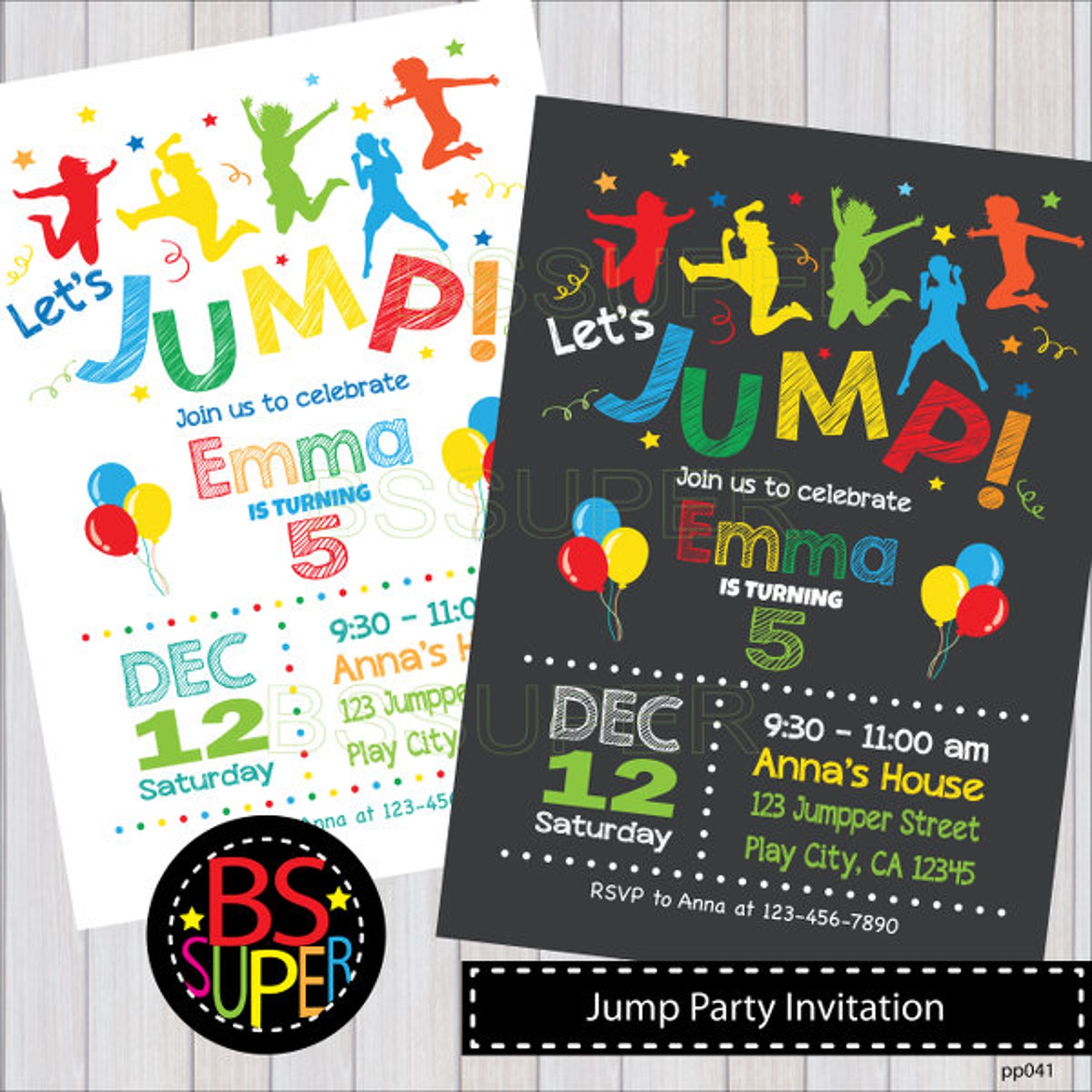 JUMP Invitation JUMP Birthday Invitation Bounce Birthday - Etsy