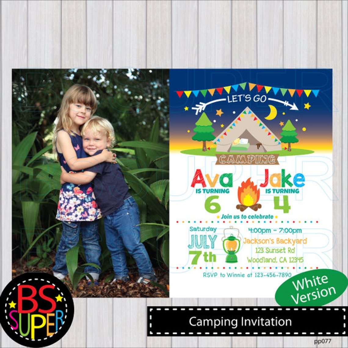Camping Invitation Camping Birthday Invitation Glamping | Etsy