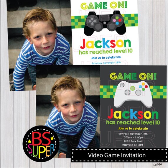 Video Game Invitation Video Game Birthday Party invitation | Etsy