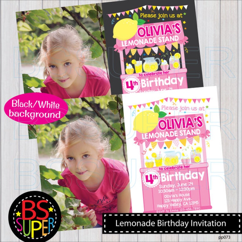 Lemonade Birthday Invitation Lemonade Stand Invitation | Etsy
