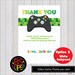 Video Game Thank You Card, Video Game Birthday Party Thank You Card - Etsy