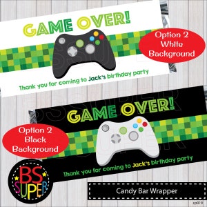 Video Game Party Candy Bar Wrapper, Video Game Birthday Party Gift Tag ...