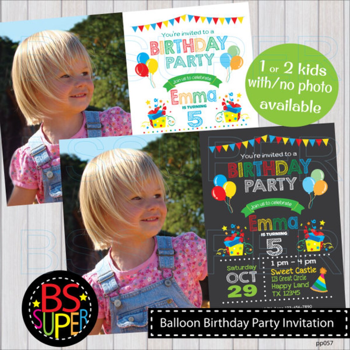 Balloon Birthday Invitation Balloon Birthday Party | Etsy