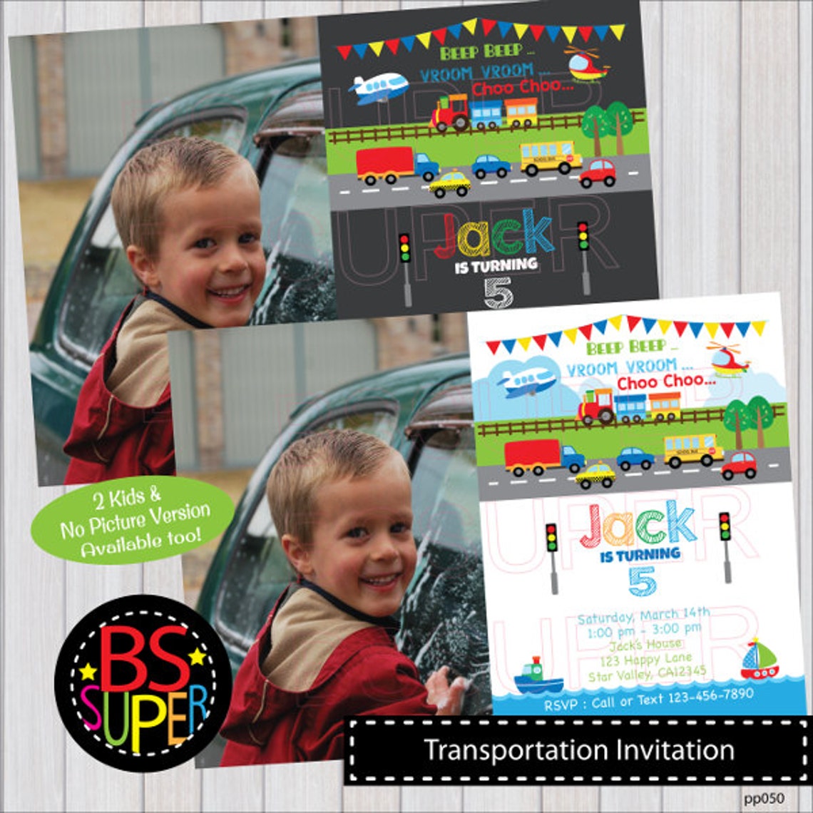 Transportation Birthday Invitation Transportation Invitation - Etsy