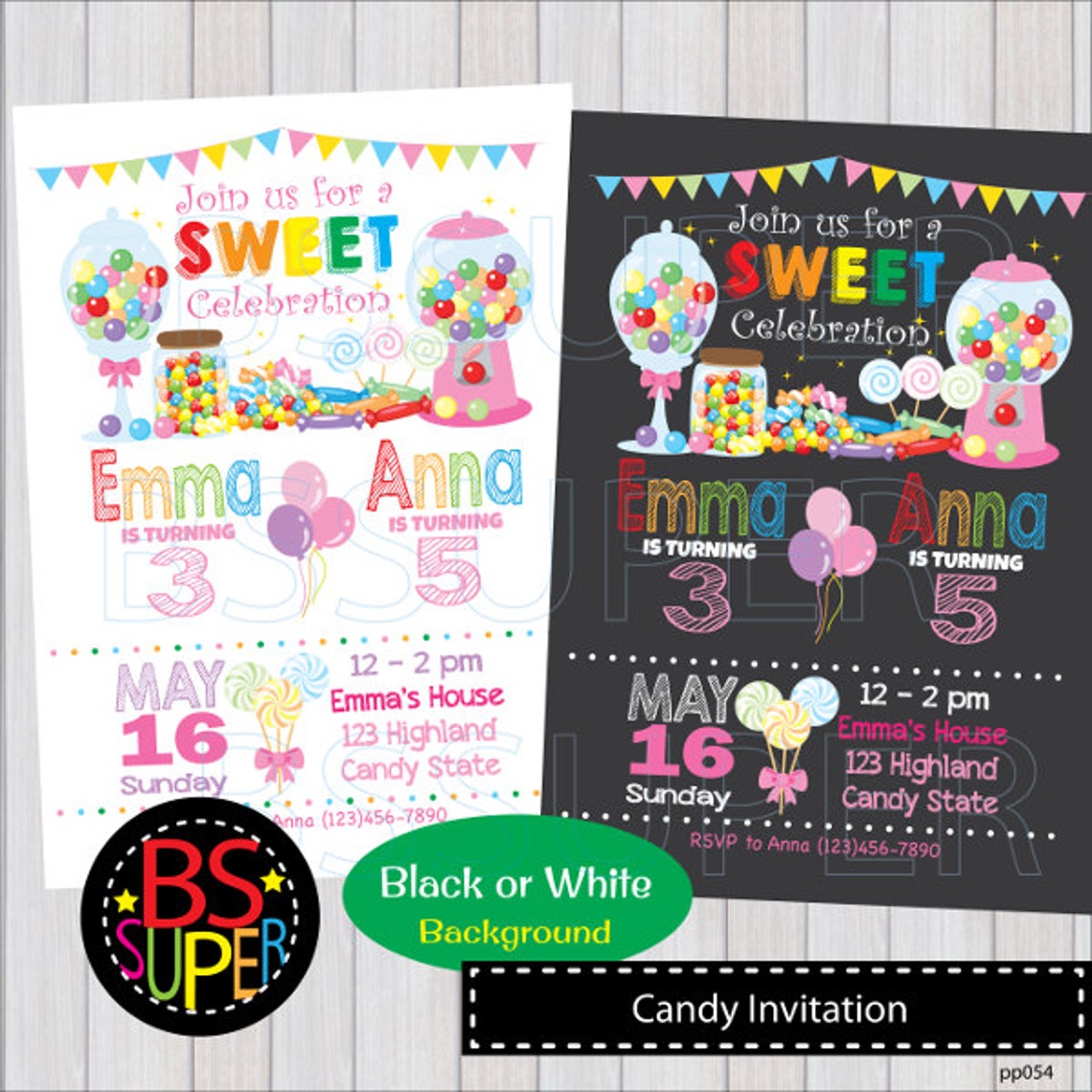 Candyland Birthday Invitation Candyland Invitation Sweet | Etsy