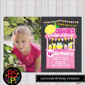 Lemonade Birthday Invitation, Lemonade Stand Invitation, Lemonade Party ...