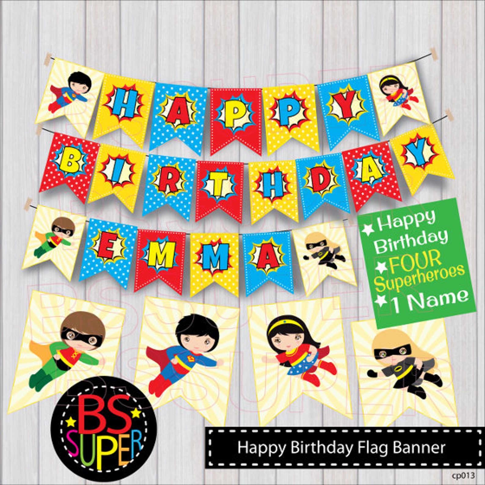 Superhero Birthday Banner Superhero Birthday Party Banner | Etsy