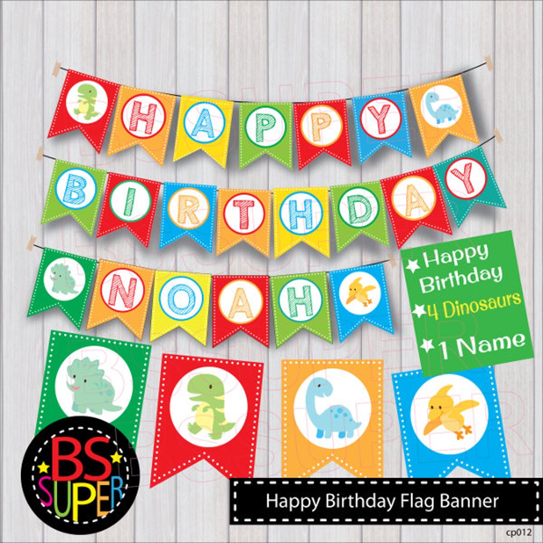 Dinosaur Birthday Banner Dinosaur Birthday Party Banner - Etsy