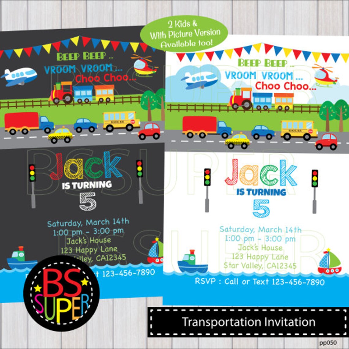 Transportation Birthday Invitation Transportation Invitation - Etsy Canada