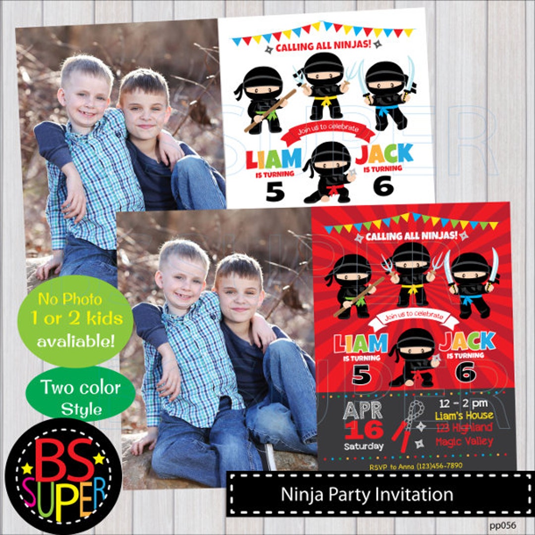 Ninja Birthday Invitation, Ninja Invitation, Ninja Party Invite - Etsy