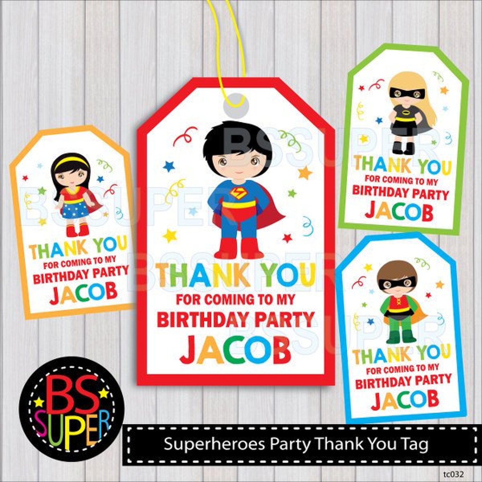 Superhero Party Favor Tags Superheroes Birthday Favor Tags | Etsy