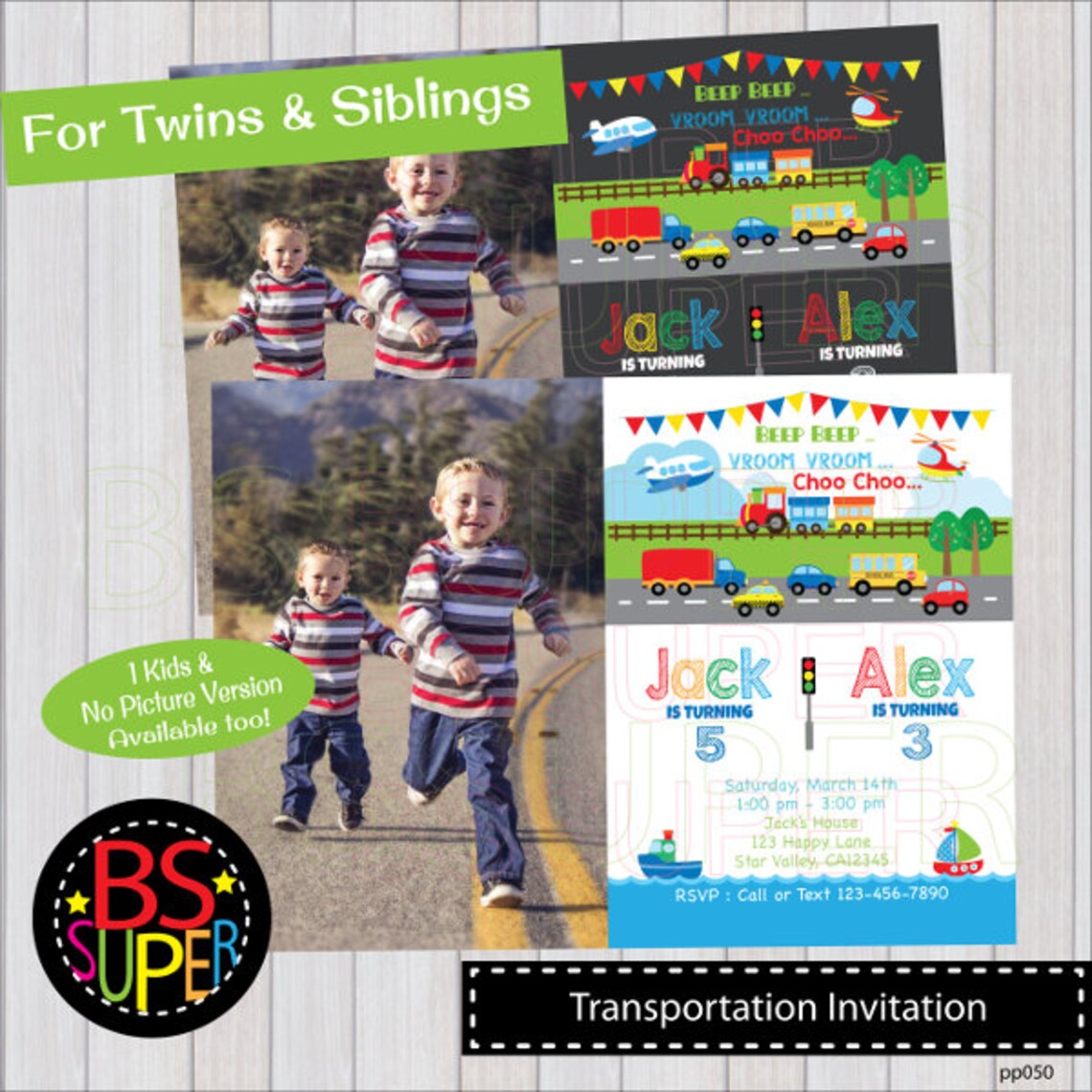 Transportation Birthday Invitation Transportation Invitation - Etsy