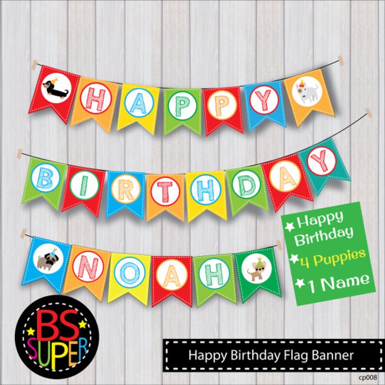 Puppy Birthday Banner Puppy Birthday Party Banner Puppies - Etsy