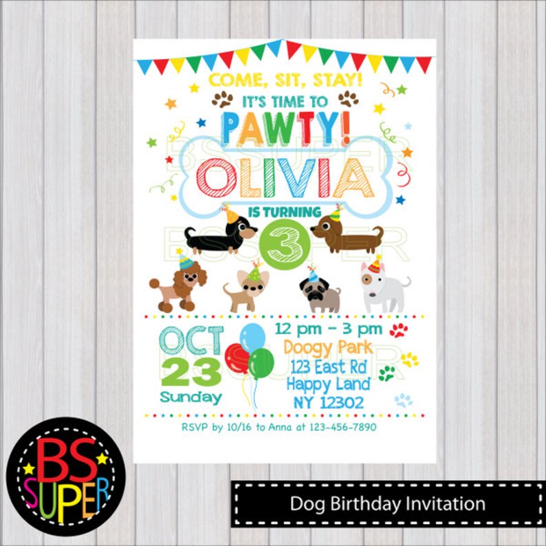 Puppy Party Invitation Puppy Birthday Party Puppy Party - Etsy