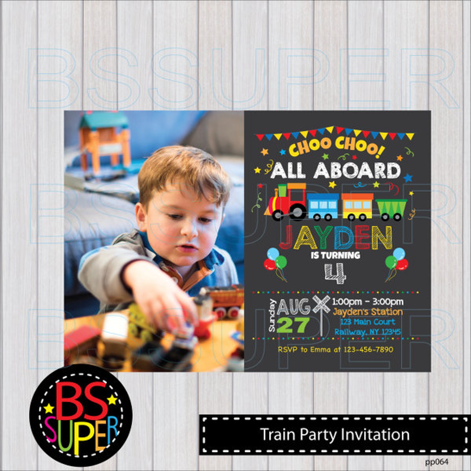Train Birthday Invitation Train Party Invitations Train - Etsy