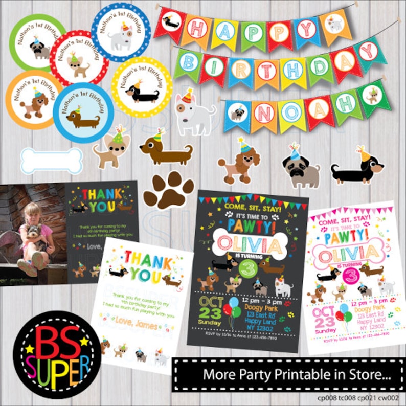 Puppy Birthday Banner Puppy Birthday Party Banner Puppies - Etsy