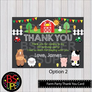 Farm Birthday Thank You Card First Birthday Thank You Card - Etsy
