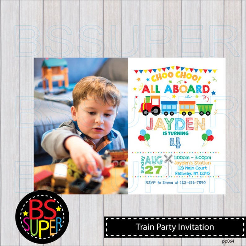 Train Birthday Invitation Train Party Invitations Train - Etsy