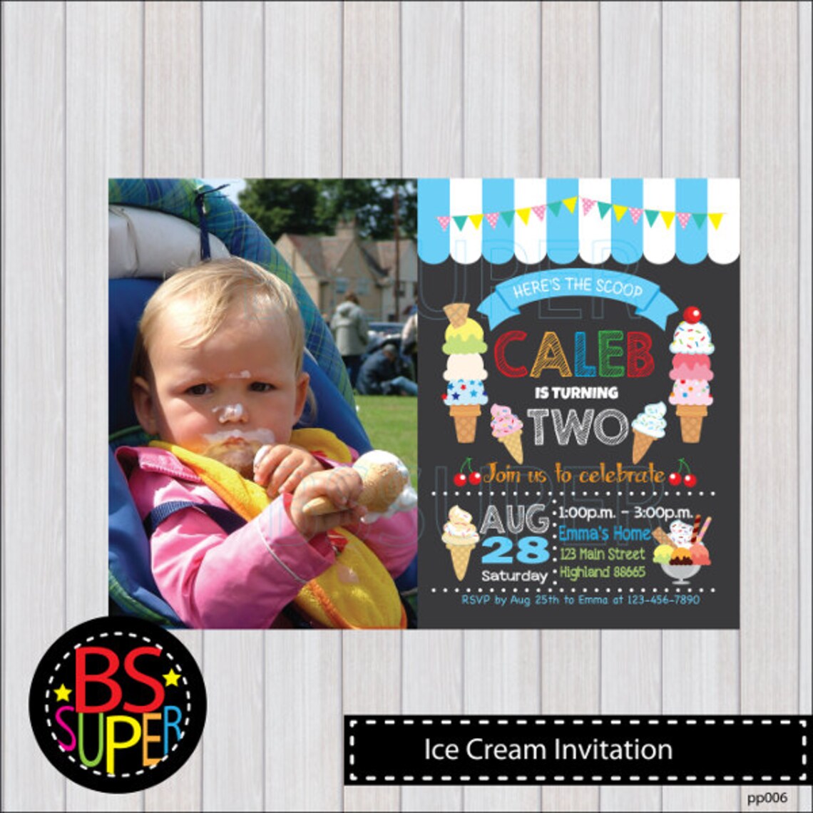 Ice Cream Invitation Ice Cream Party Invitation Ice Cream - Etsy