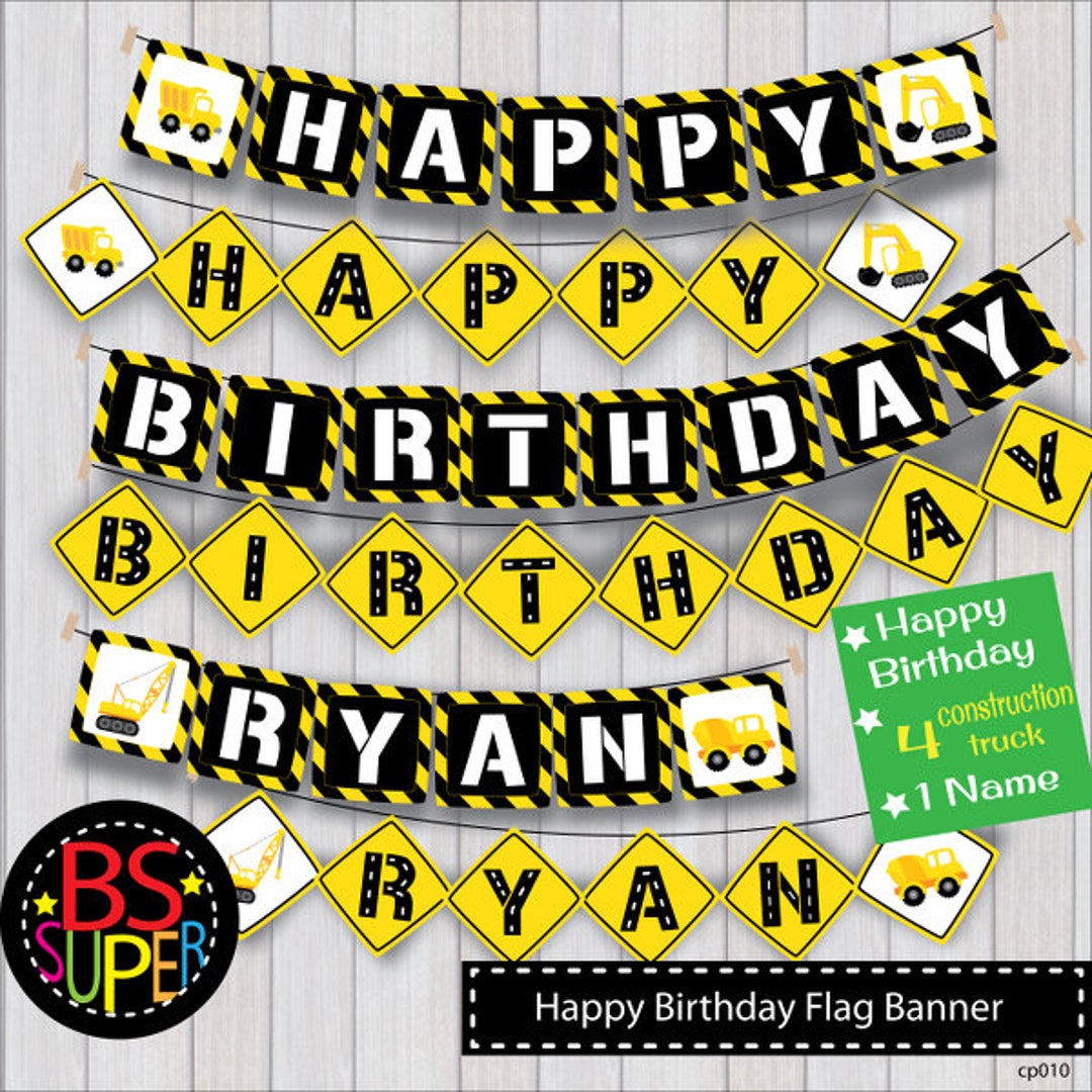 Construction Birthday Banner , Construction Banner, Construction Party ...