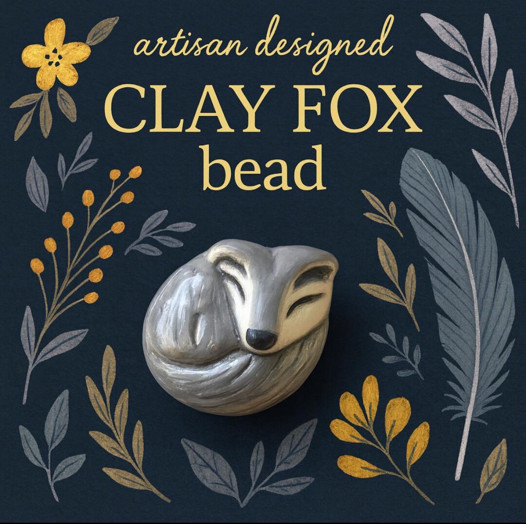 Fox Wolf Handmade Pendant Bead DIY Jewelry Making Supply Artisan Animal ...