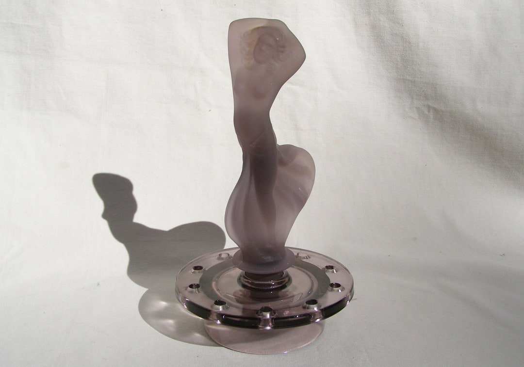 Art Deco Glass Dancing Girl Flower Frog by Josef Inwald of ...
