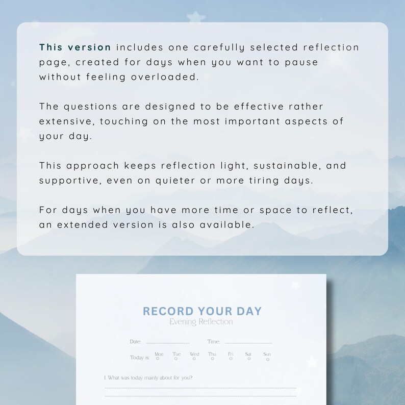 Record Your Day - A Guided Daily Reflection Journal (printable PDF) - Etsy
