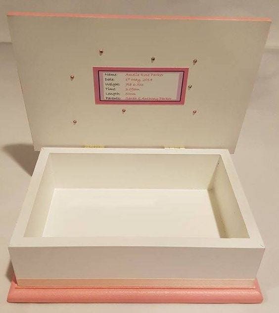 Pink & White Keepsake Box Trinket Box Treasure Box | Etsy