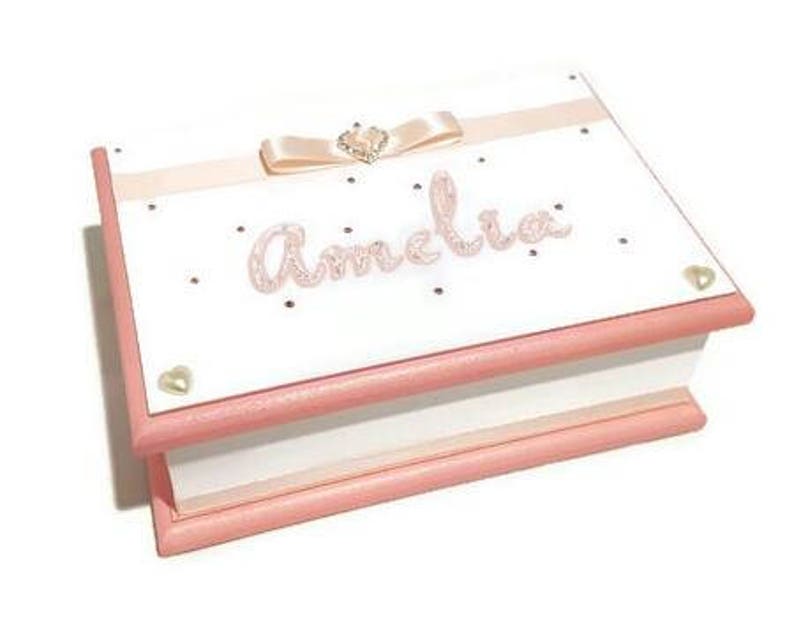 Pink & White Keepsake Box Trinket Box Treasure Box - Etsy