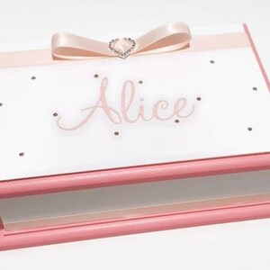 Pink & White Keepsake Box, Trinket Box, Treasure Box, Jewellery Box ...