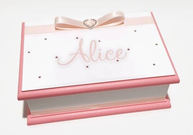 Pink & White Keepsake Box Trinket Box Treasure Box | Etsy