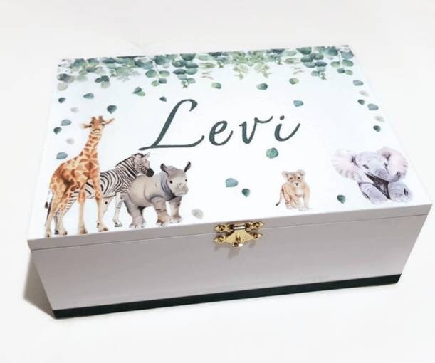 Safari Animals Keepsake Box Jungle Animals Box Trinket Box | Etsy