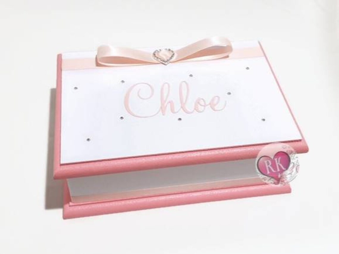 Pink & White Keepsake Box Trinket Box Treasure Box - Etsy