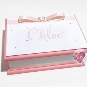 Pink & White Keepsake Box, Trinket Box, Treasure Box, Jewellery Box ...