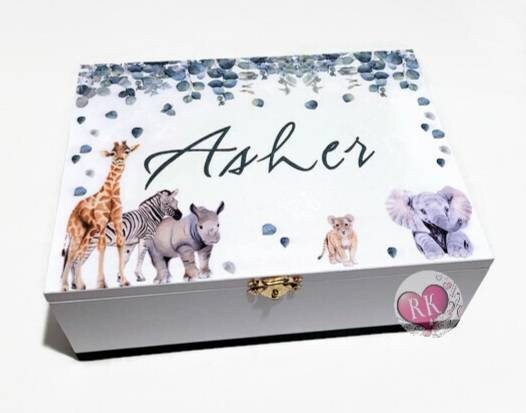 Safari Animals Keepsake Box Jungle Animals Box Trinket Box | Etsy