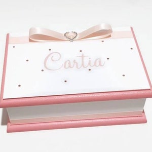 Pink & White Keepsake Box, Trinket Box, Treasure Box, Jewellery Box ...