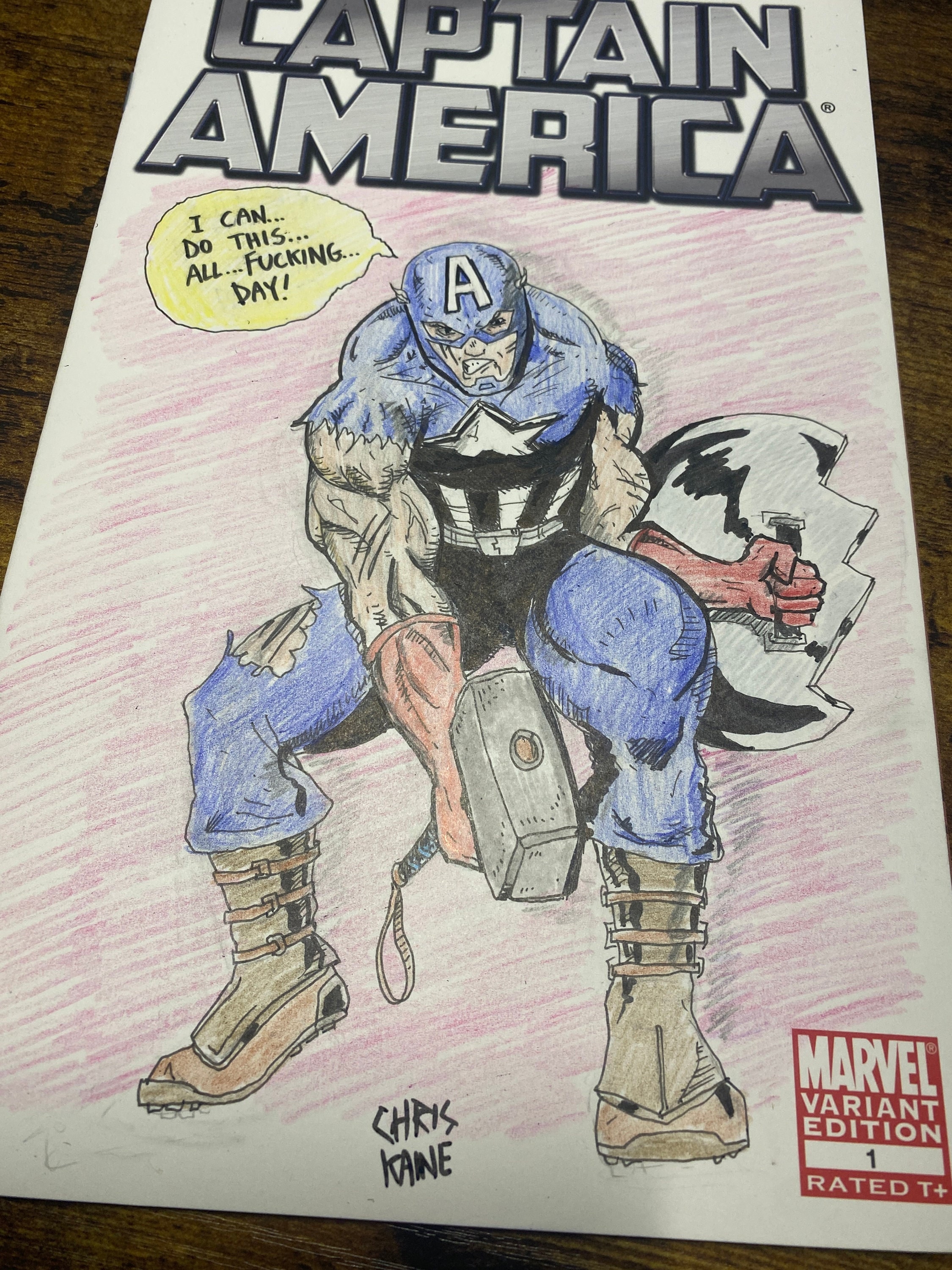 Captain America Issue 1 Original Sketch Cover Art 'endgame' Marvel ...