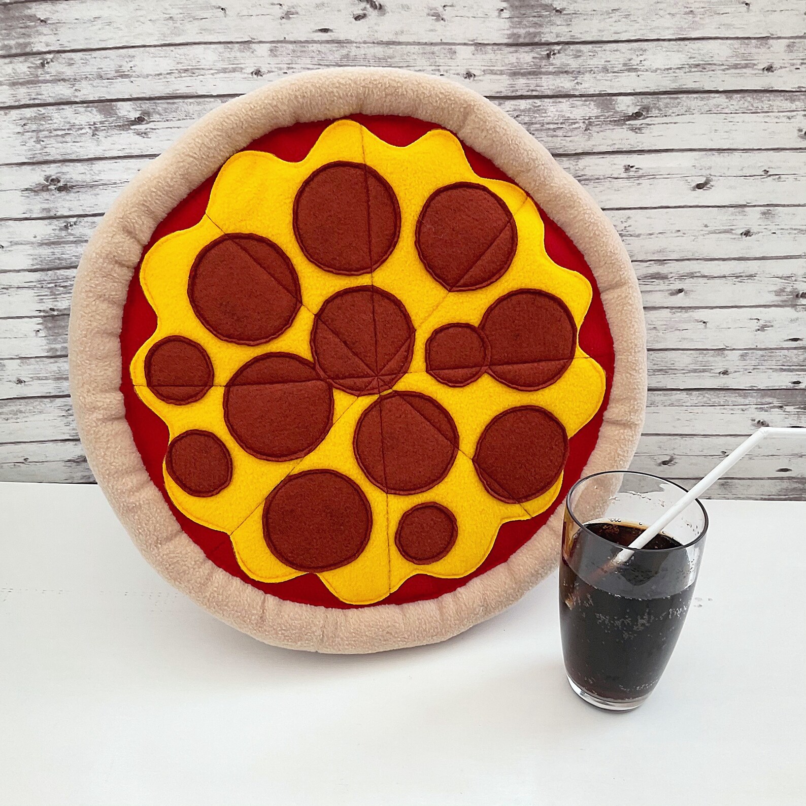 Pepperoni Pizza Cushion Fast Food Pillow | Etsy